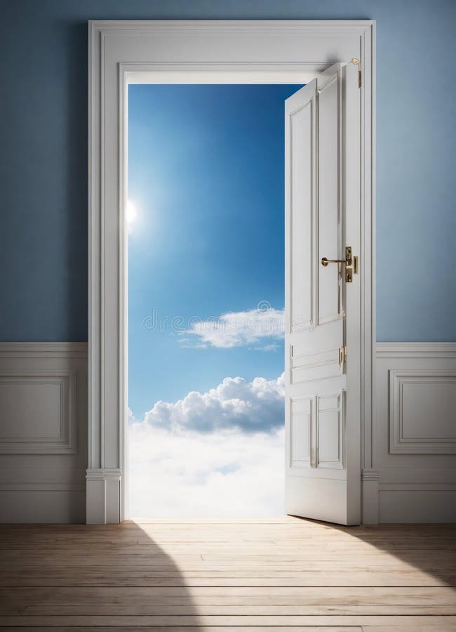 The Open Door Over White Background. Freedom Concept, Stock Photo ...