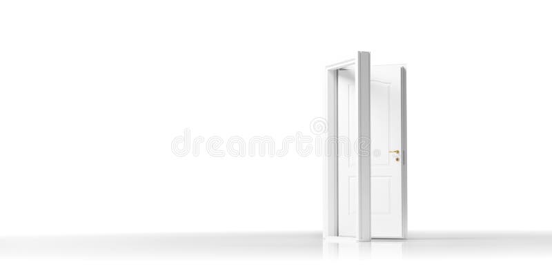 White Open Door Isolated on White Stock Illustration - Illustration of ...
