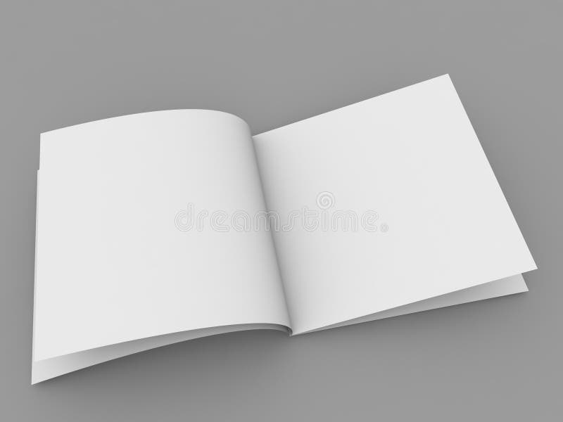 Open Magazine Mockup on Blue Background. Stock Illustration ...