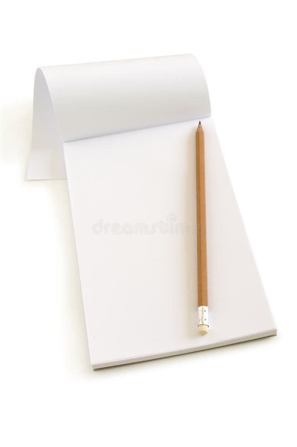 White Open Notebook and Pencil Stock Image - Image of business ...