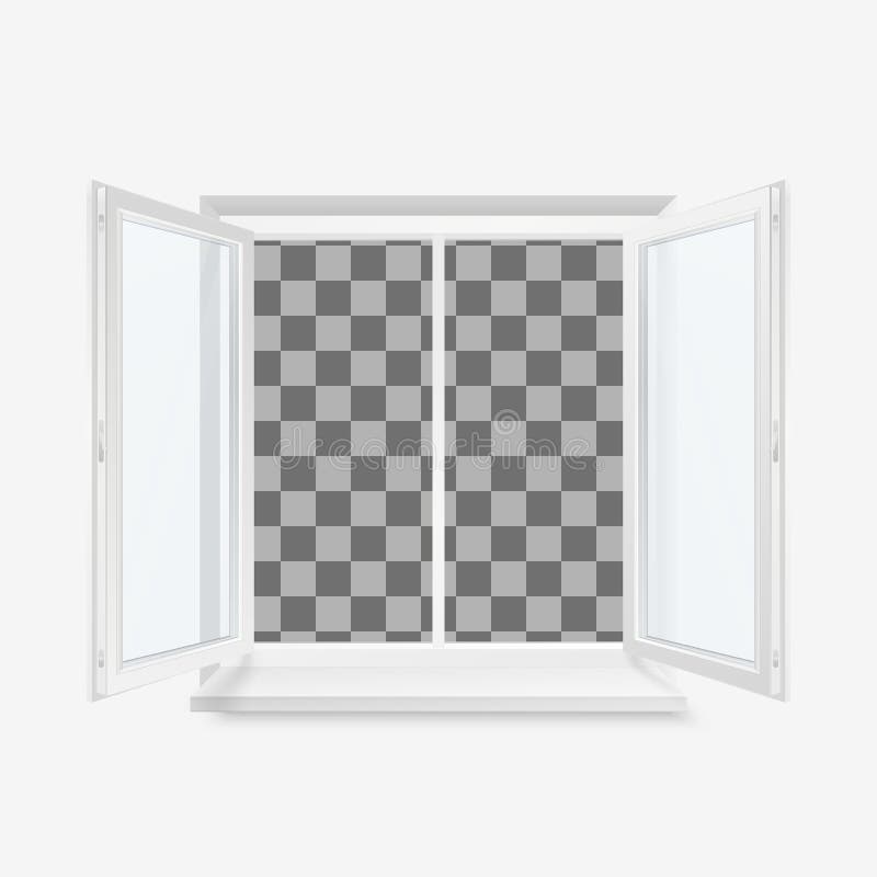 White Open Office Plastic Window. Window Front View Stock Vector ...