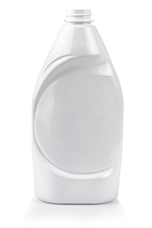 White Open Plastic Bottle for Liquid Detergent, Isolated on White Stock ...