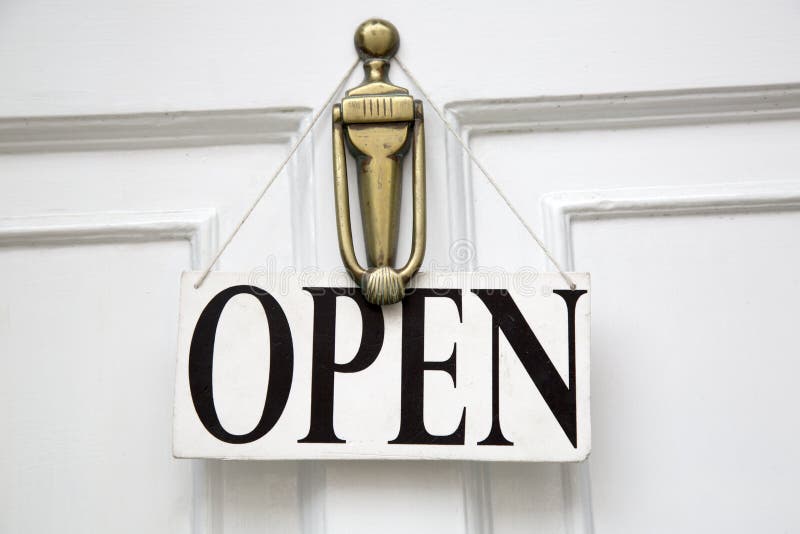 White Open Sign stock image. Image of white, diagonal - 118568123