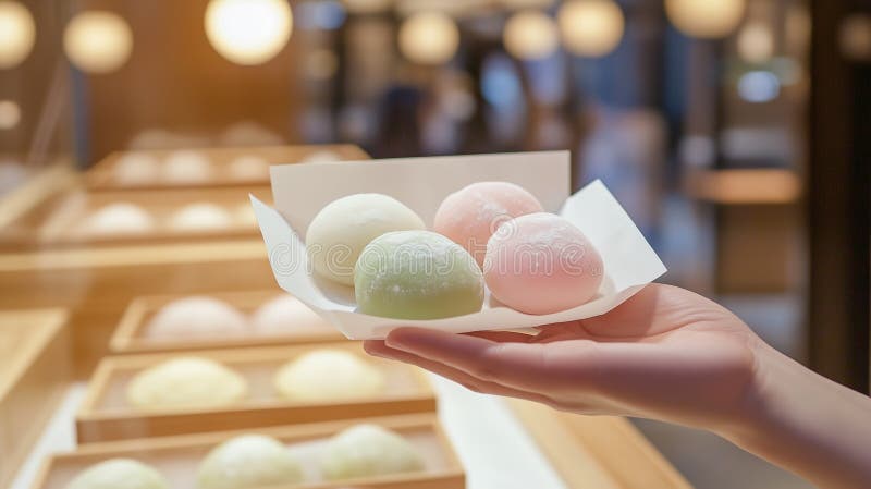 Opened Package with Mochi Sweets. Stock Illustration - Illustration of ...