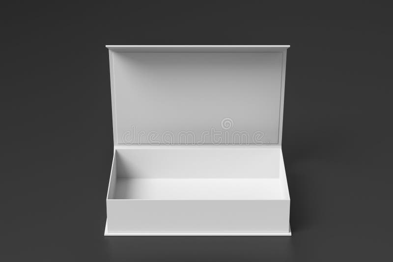 White Opened Rectangle Folding Gift Box Mock Up on Gray Background ...