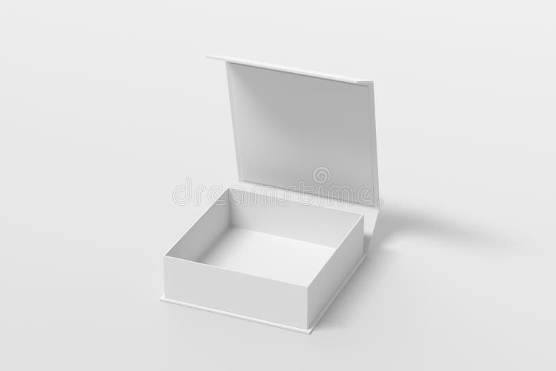 White Opened Rectangle Folding Gift Box Mock Up on Gray Background ...