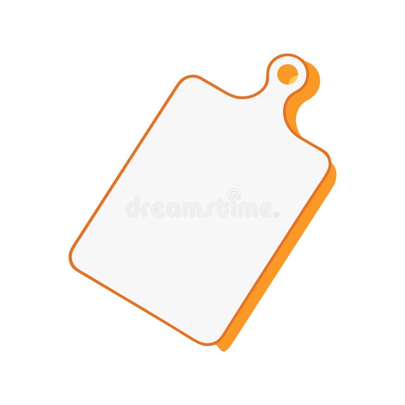 A White and Orange Cutting Board with a Tag on it Stock Vector ...