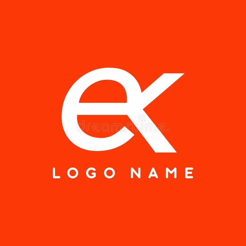 White Orange of EK Initial Vector Logo Template Stock Vector ...