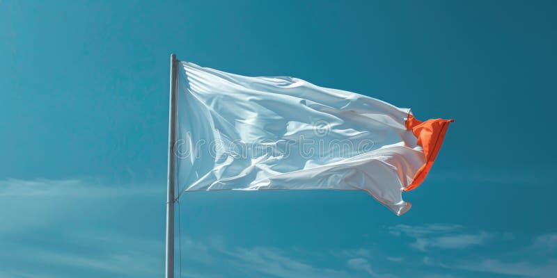 White and Orange Flag Flying Stock Photo - Image of team, gathering ...