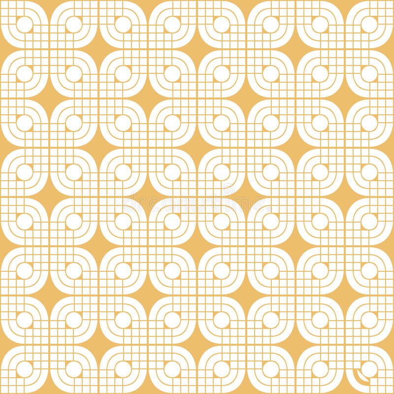 White on Orange Geometric Tile Art Deco Seamless Repeat Pattern ...
