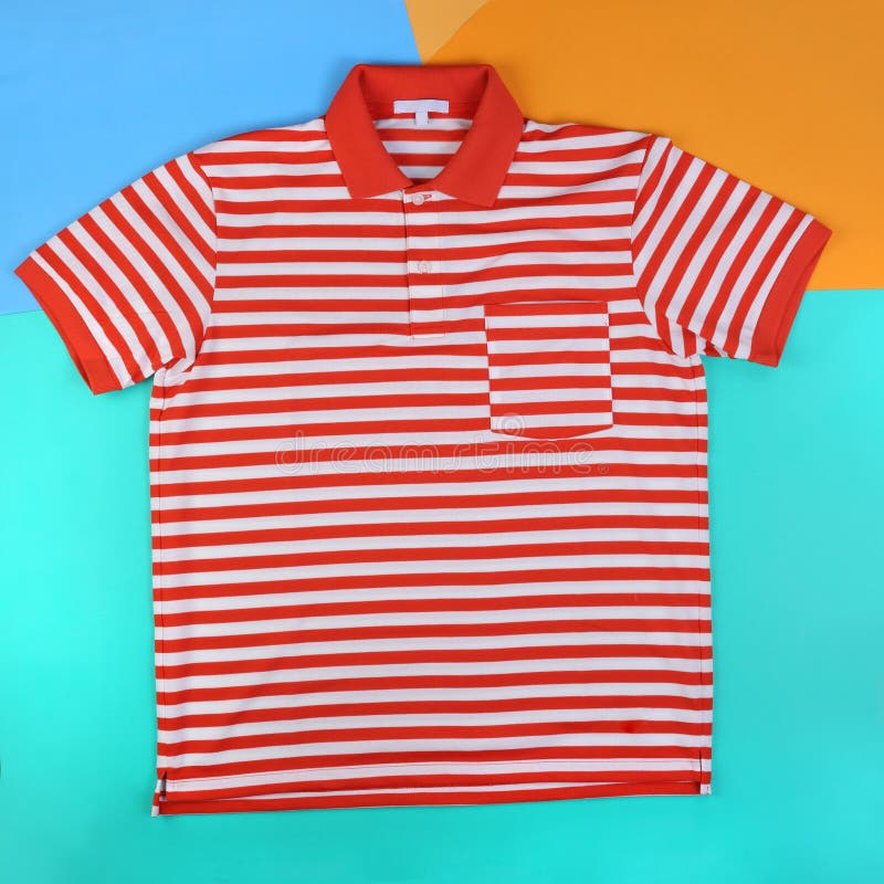 White Orange Polo Shirts with Stripes Pattern on Pastel Background ...