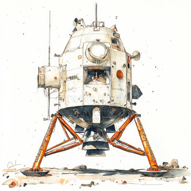 White and Orange Space Shuttle is Standing on a Rocky Surface Stock ...