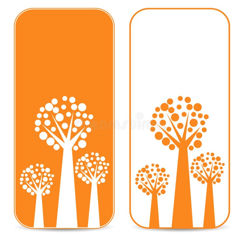 White and orange trees stock vector. Illustration of label - 31117559