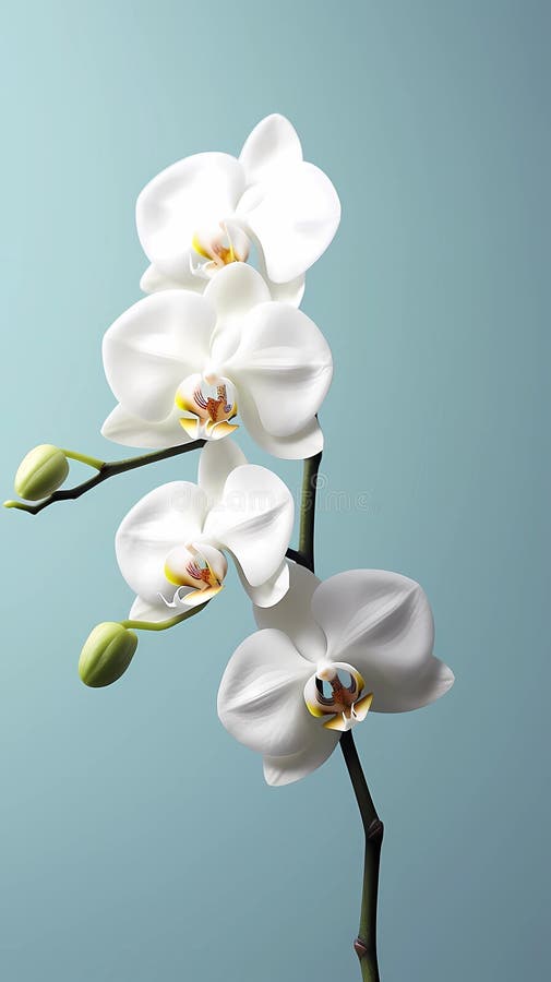 White Orchid Flower Isolated Story Wallpaper Background Stock ...