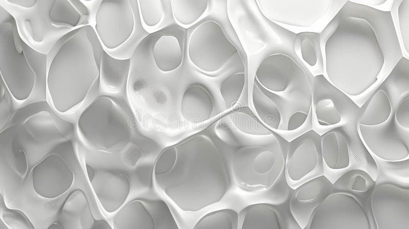 White Organic Abstract Structure Background with CloseUp of Geometric ...
