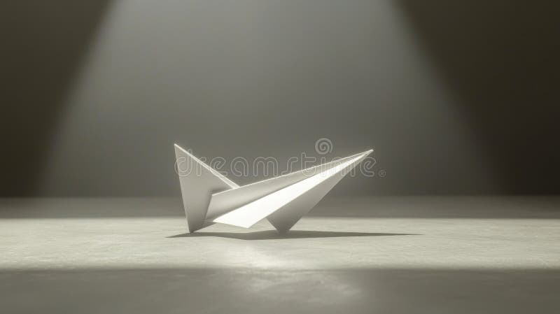 A White Origami Sculpture with a Triangular Base and a Curved Top ...