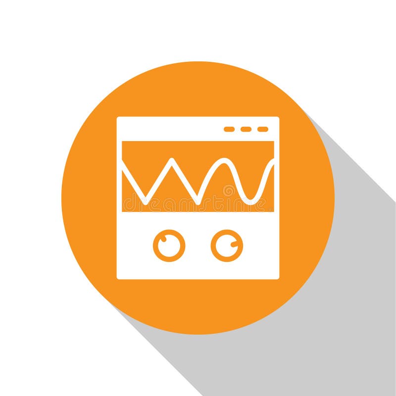 White Oscilloscope Measurement Signal Wave Icon Isolated on White ...