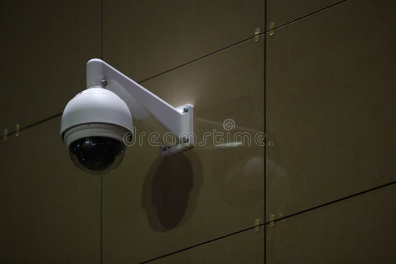 360 Degree Security Camera on Pole and Blue Sky Stock Photo - Image of ...