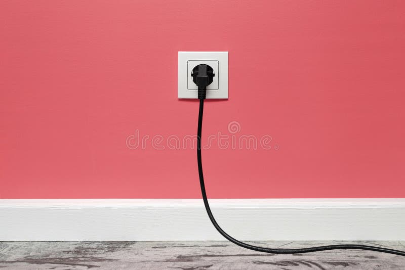White outlet on pink wall stock image. Image of horizontal - 291622227