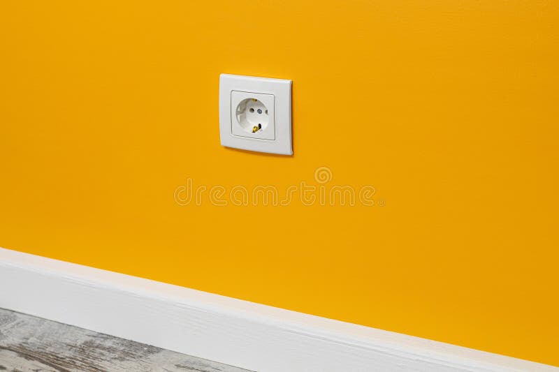 Yellow Outlet Box for Electric Socket of Domestic Electrical Wiring in ...