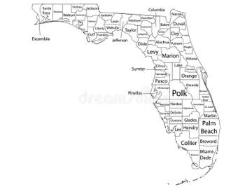 Florida Map Counties Stock Illustrations – 835 Florida Map Counties ...