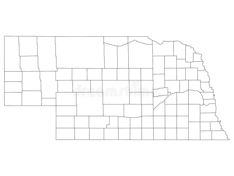 Counties Map of US State of Nebraska Stock Vector - Illustration of ...