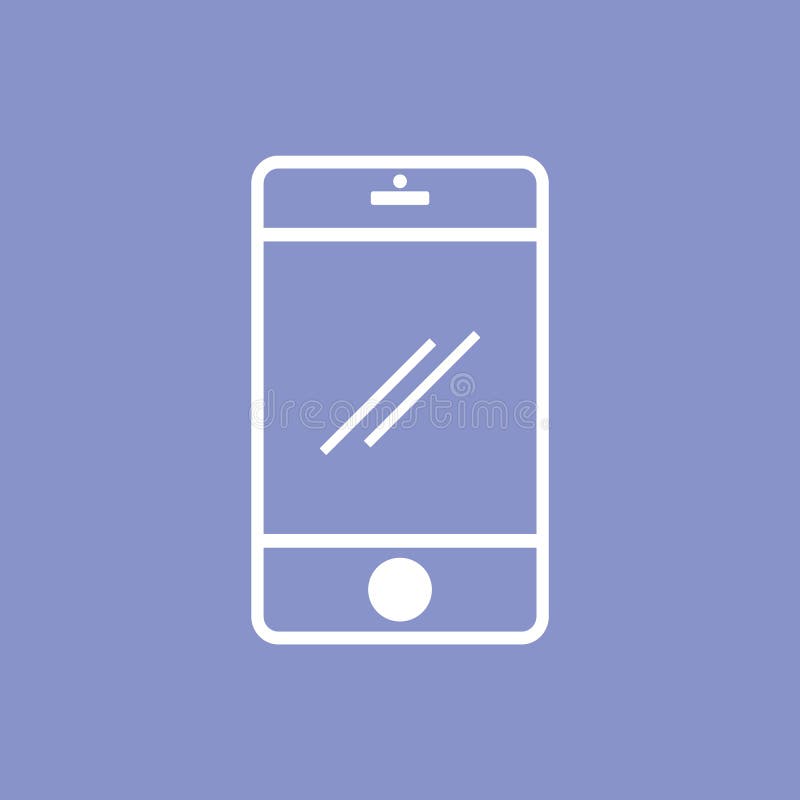 White Outline Mobile Phone Icon. Smartphone Vector Icon Vector Eps10 ...