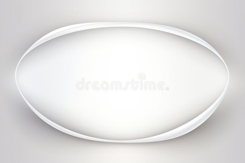 A White Oval with a Curved Edge on a Gray Background Stock Illustration ...