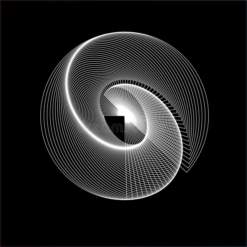 White Arc, Dynamic Shape on Black Background Stock Vector ...