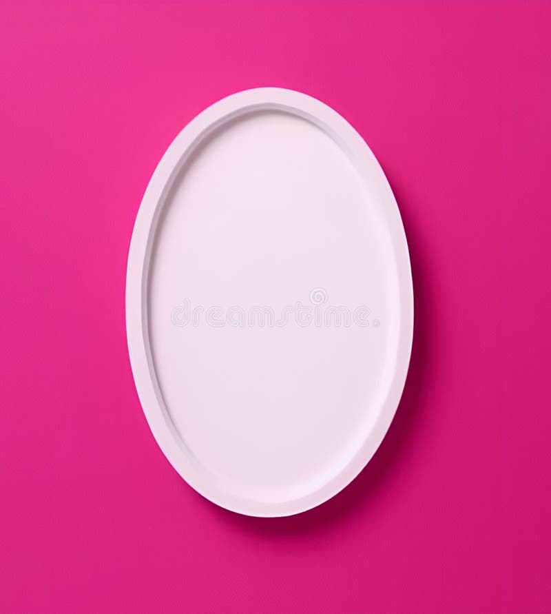 White Oval Frames with Space for Text on Magenta Background, Generative ...