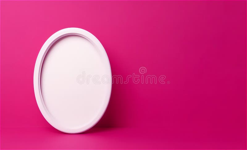 White Oval Frames with Space for Text on Magenta Background, Generative ...
