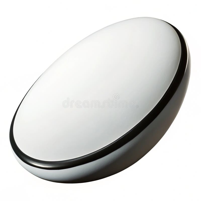 White Oval-shaped Object with Black Curved Line Isolated on Transparent ...