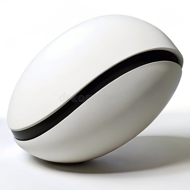 White Oval-shaped Object with Black Curved Line Isolated on Transparent ...
