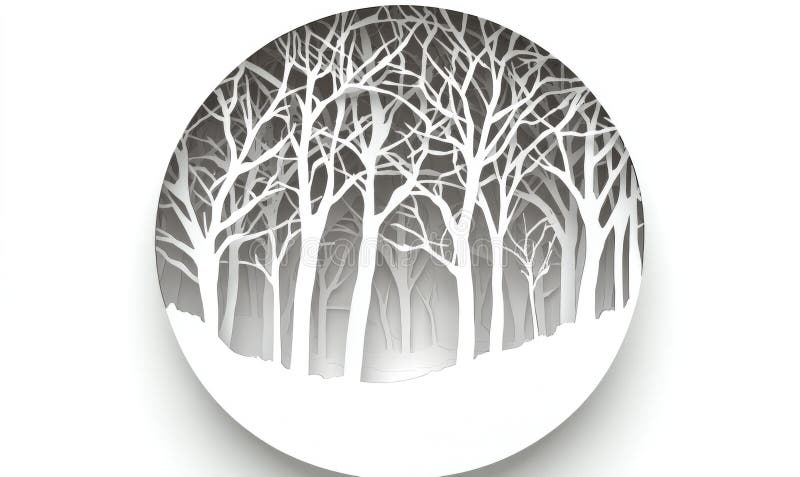 A White Oval with Trees on it Stock Illustration - Illustration of ...