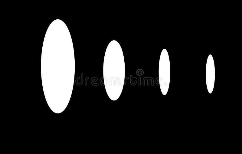 White Ovals in Row on Black Background. Minimalistic Abstract Vector ...