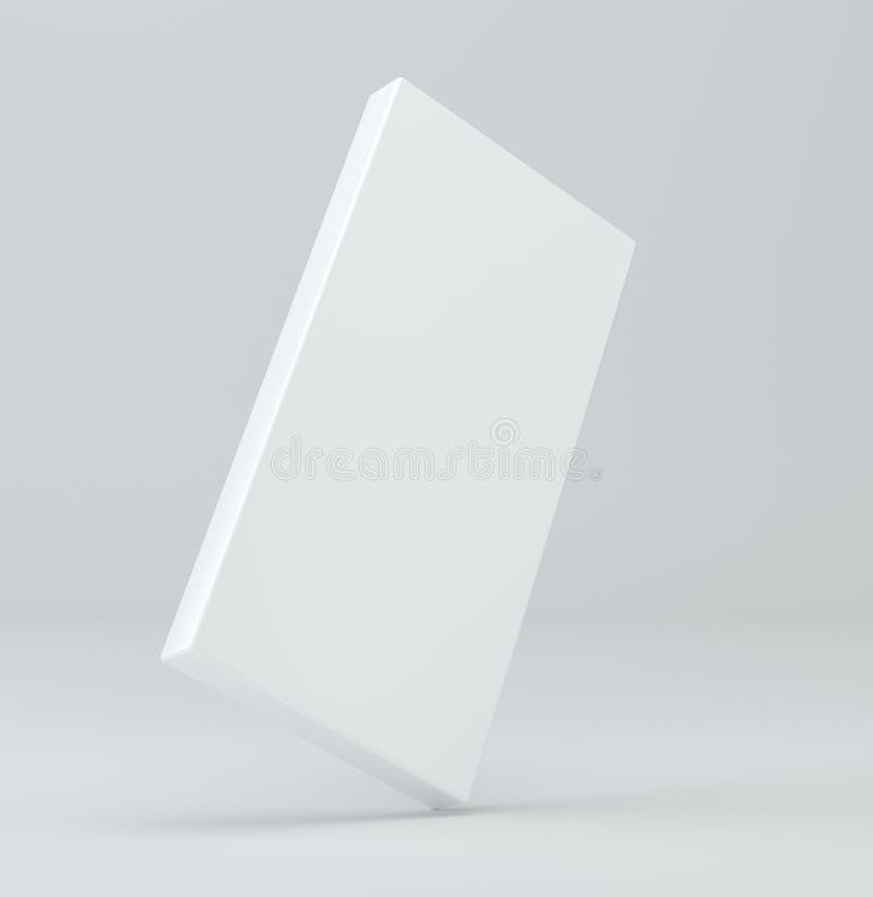 White Package Blank Box from Top Front Side Angle. 3D Illustration on ...