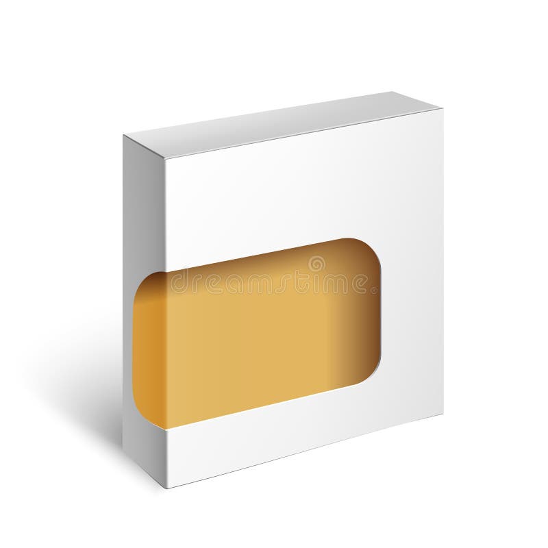 White Package Box with Window. Mockup Template Stock Vector ...
