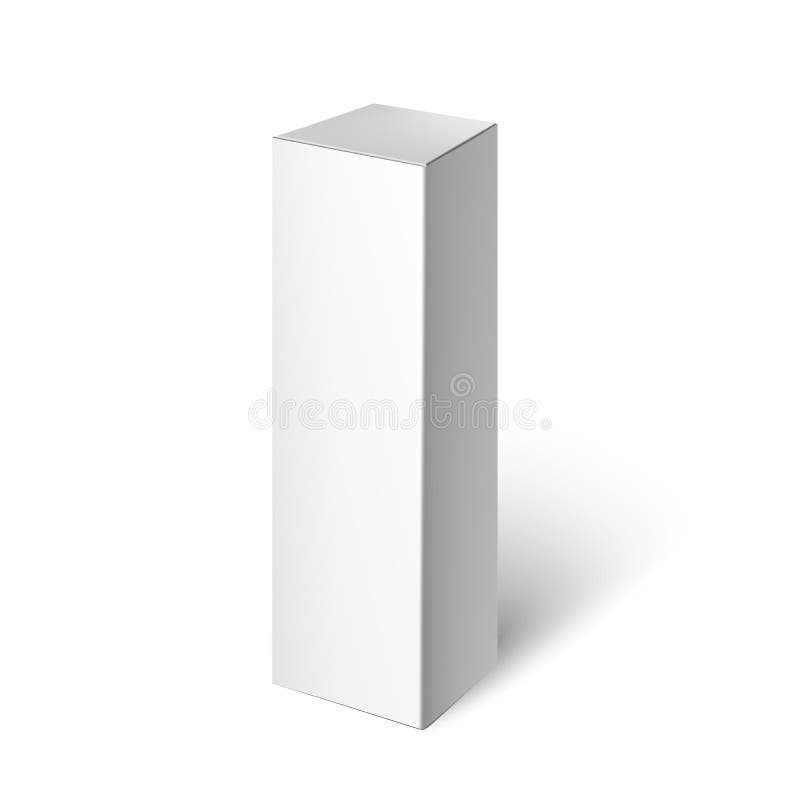 Blank Packaging White Cardboard Box Isolated on White Background Stock ...