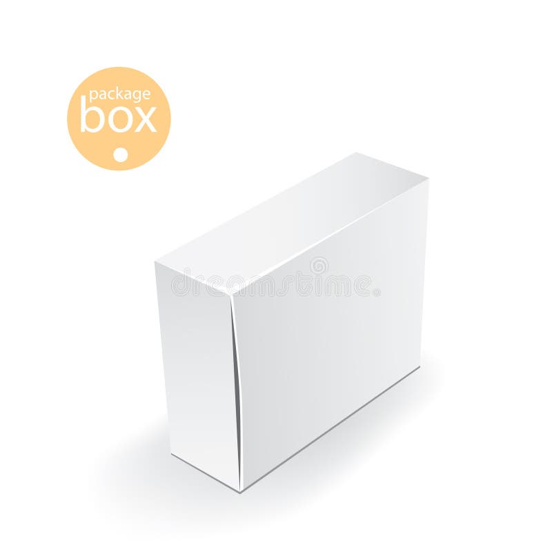 White Package Box Illustration Isolated on Black Stock Vector ...