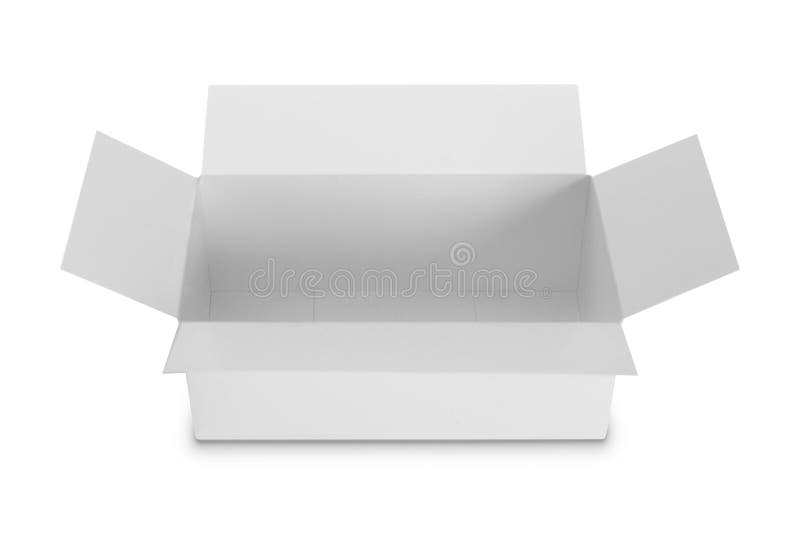 Open White Blank Carton Pizza Box Stock Image - Image of package ...
