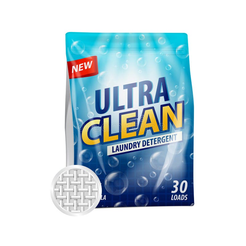 Laundry Detergent Package Vector Template Design. Detergent Powder ...