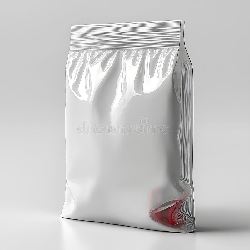 White Packaging Bag Mockup. Realistic 3d Model of White Plastic Bag for ...