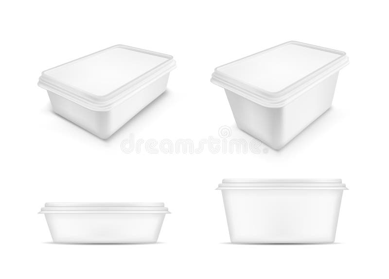 White Packaging with Lid for Food Stock Vector - Illustration of ...