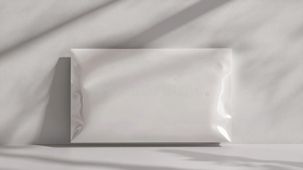White Packaging Mockup on Textured Gray Background Stock Illustration ...