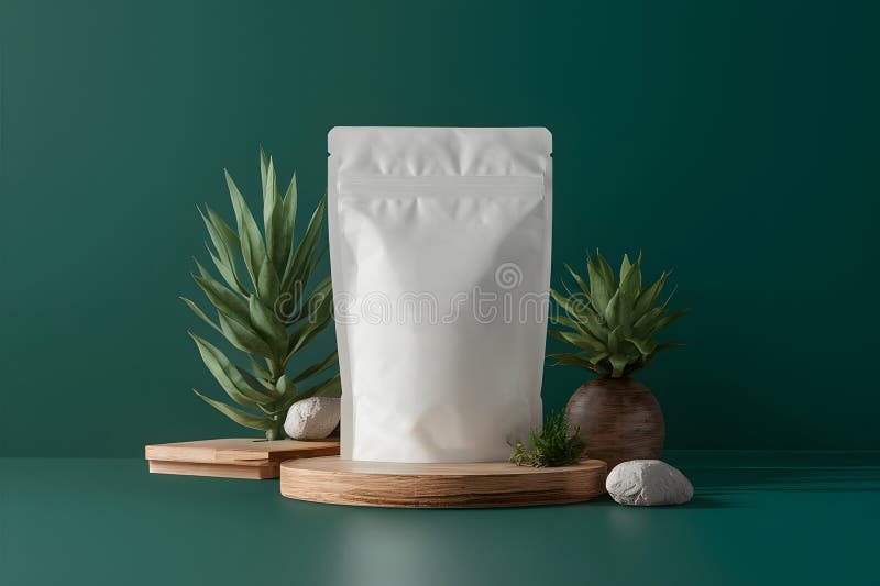 White Packaging Pouch Mockup, Ideal for Design and Branding Stock ...