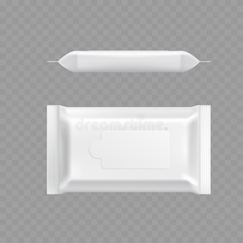 White Packaging Wipe Packet and Stick Mockup - Vector Stock Vector ...
