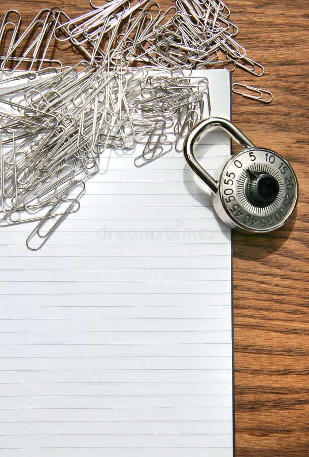 White Pad with Paper Clips, School Lock Stock Image - Image of document ...