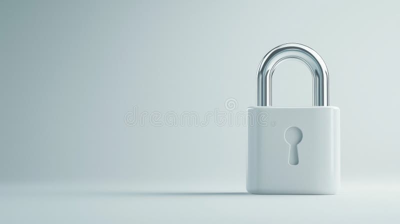 White Padlock with Key, a Visual Representation of Data Protection and ...