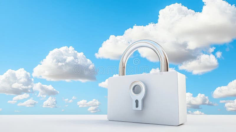 White Padlock with Key, a Visual Representation of Security, Safety ...