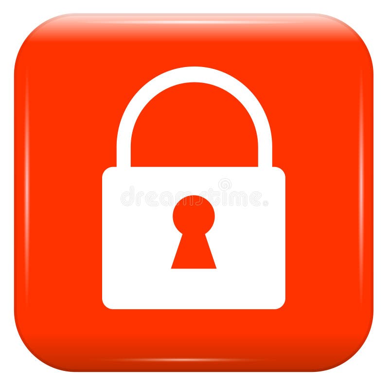 Lock 3-D RGB Button stock illustration. Illustration of gradient - 16721411